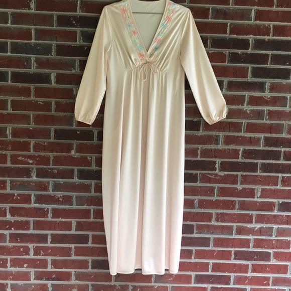 jcpenney | Intimates & Sleepwear | Vintage Long Sleeve Nightgown Satin ...